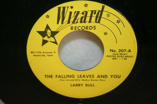 LARRY BULL Falling Leaves And You 45 WIZARD 207 Rare Honky Tonk COUNTRY ...