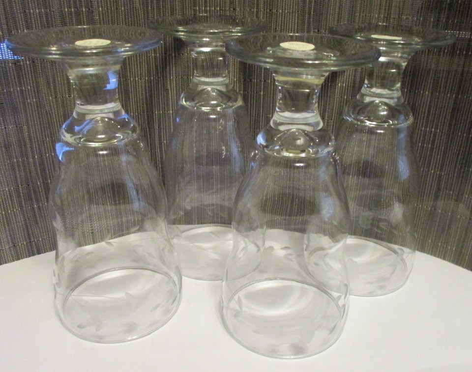 Princess House Parfait Milkshake Heritage Etched Glasses Set of 4 | eBay