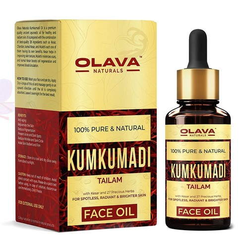 Olava Naturals Kumkumadi Tailam for Face - For Blemishes & Pigmentation ...