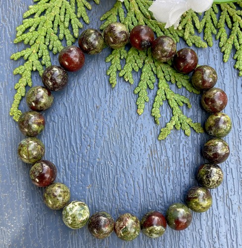 21g NATURAL AUSTRALIAN DRAGON BLOOD STONE CRYSTAL BEAD HEALING BRACELET ...