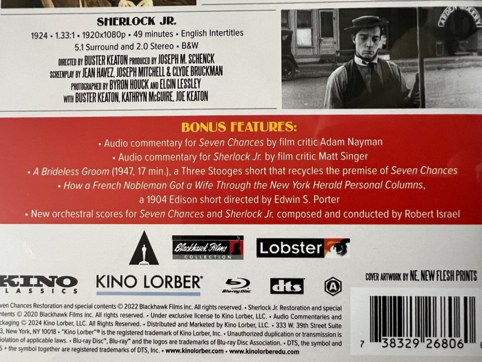 SEVEN CHANCES AND SHERLOCK JR - 2024 Blu-ray restoration - Buster ...