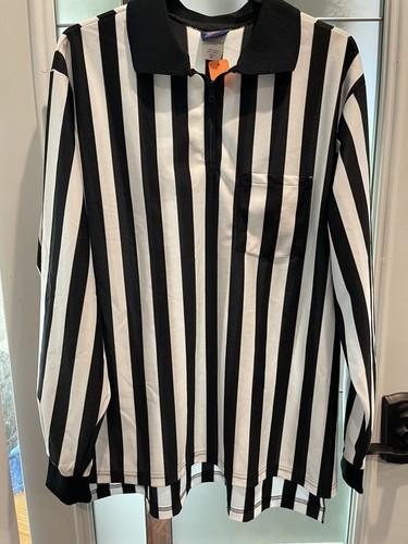 Dalco Athletic 100% Polyester Large Black And White Referee Shirt Made ...