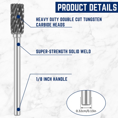 10Pcs Grinding Burr Set Tungsten Steel Rotary Burrs Bit with 1/8" Shank ...