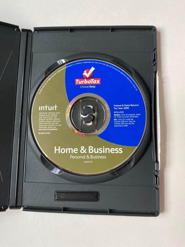 2009 TurboTax Federal Tax Return Home & Business Turbo Tax Intuit ...