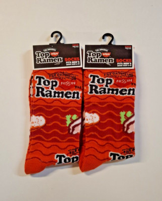 2 Pairs of Socks Original Top Ramen Noodles by Nissin Odd Sox Adult 6 ...