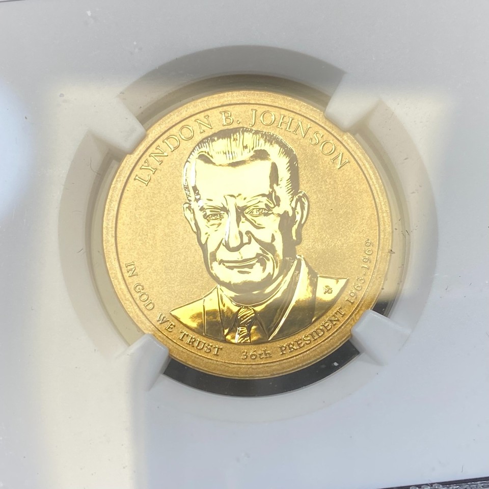 2015 P $1 LYNDON B JOHNSON DOLLAR COIN & CHRONICLES SET NGC REVERSE PF ...