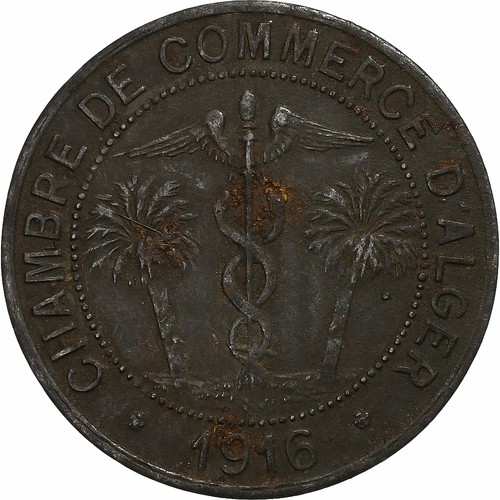 [#135222] France, Chambre de Commerce d'Alger, 10 Centimes, 1916, VF, I ...