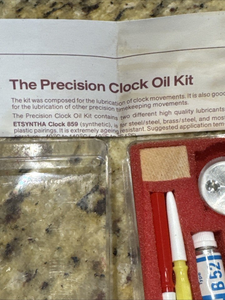 ETSYNTHA clock oil kit 859 3.5ml with Tools, Grease and oil NEW | eBay