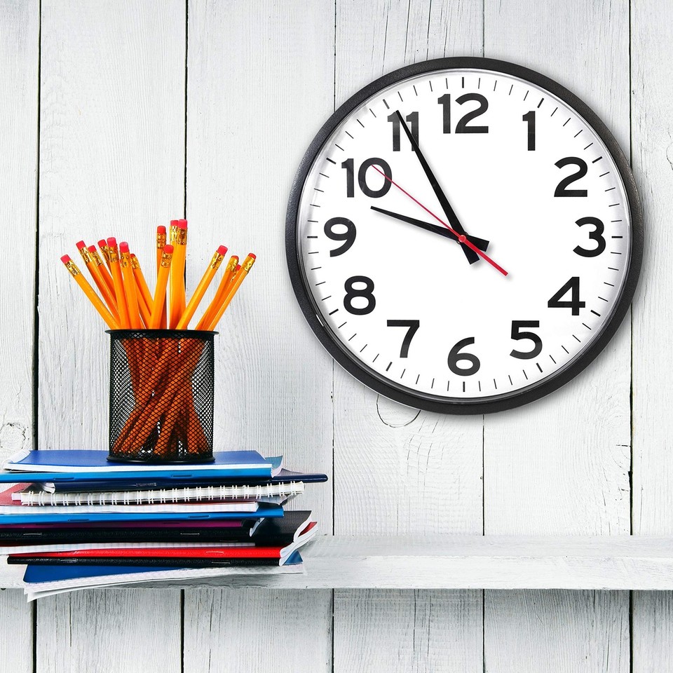 The Ultimate Wall Clock, 14" Atomic Wall Clock, Black, Easy to Read ...
