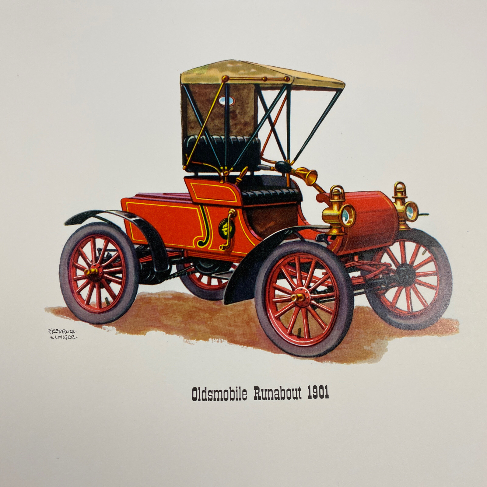1901 Oldsmobile Runabout Print Donald Art Co. by Frederick Elmiger ...