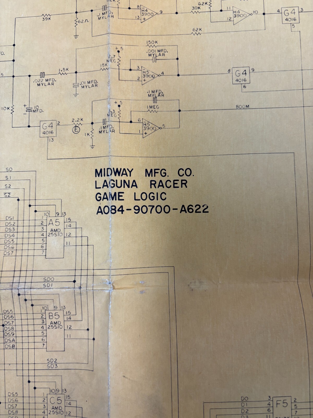 ORIGINAL-MIDWAY MFG-LAGUNA RACER-ARCADE-SCHEMATICS | eBay