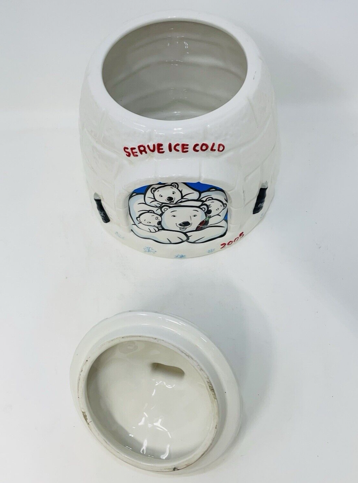 Coca Cola 2005 Polar Bear Igloo Cookie Jar Houston Harvest Gift ...