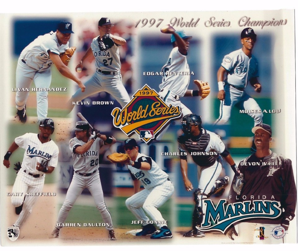 Set of 2 1997 Different FLORIDA MARLINS World Series Champions 8x10 ...
