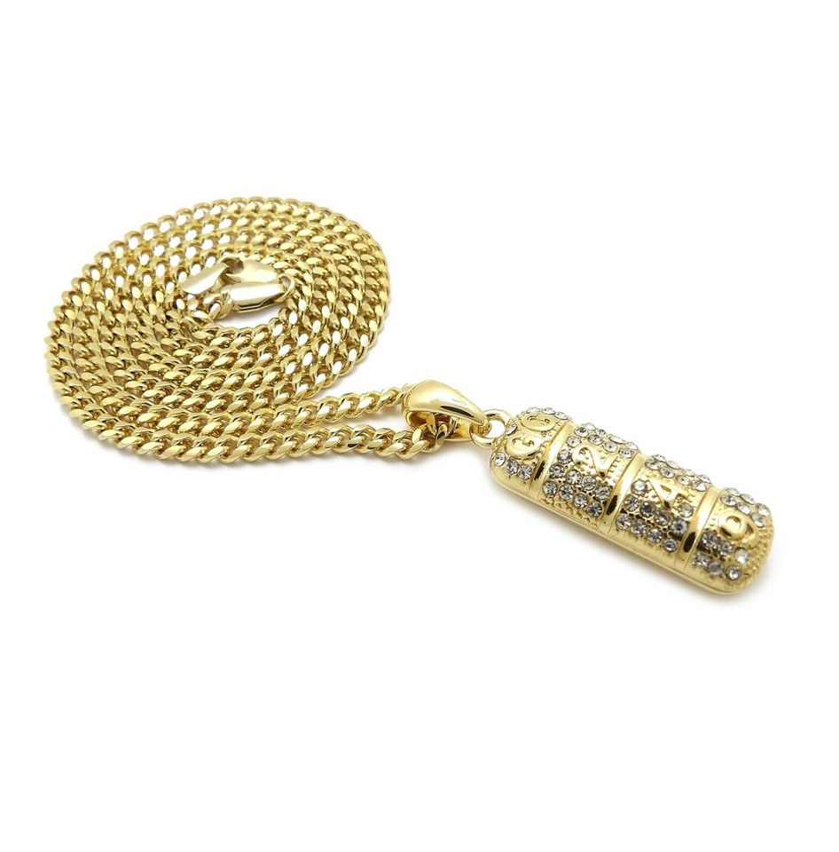 New Xanax GG249 Pill Pendant & 24" Box/Cuban/Rope Chain Necklaces XZ351 ...