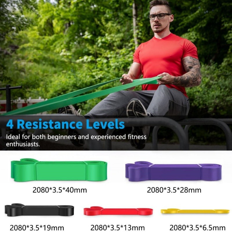 Heavy Duty Resistance Bands Set - 5 Pieces for Assisted Pull Ups ...