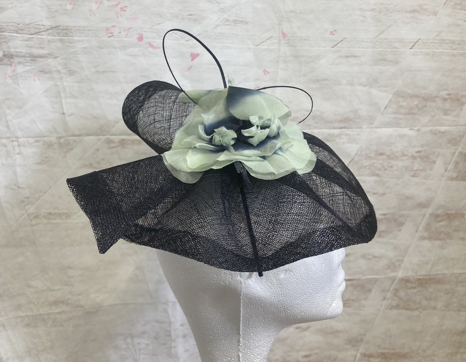 Jacques Vert Navy Blue Green Fascinator Hat Wedding Headband Races ...