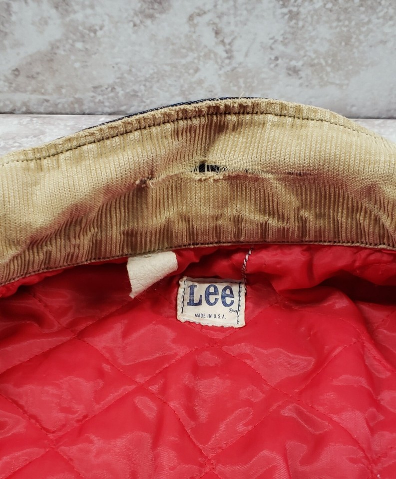 60s 70s Lee Denim Jean Jacket 91B Jelt Quilted Teardrop Talon Zipper ...