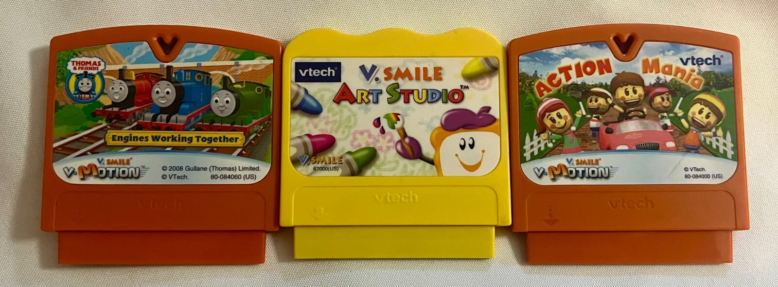 VTech VSmile lot of (3) cartridges Art Studio, Action Mania & Thomas ...