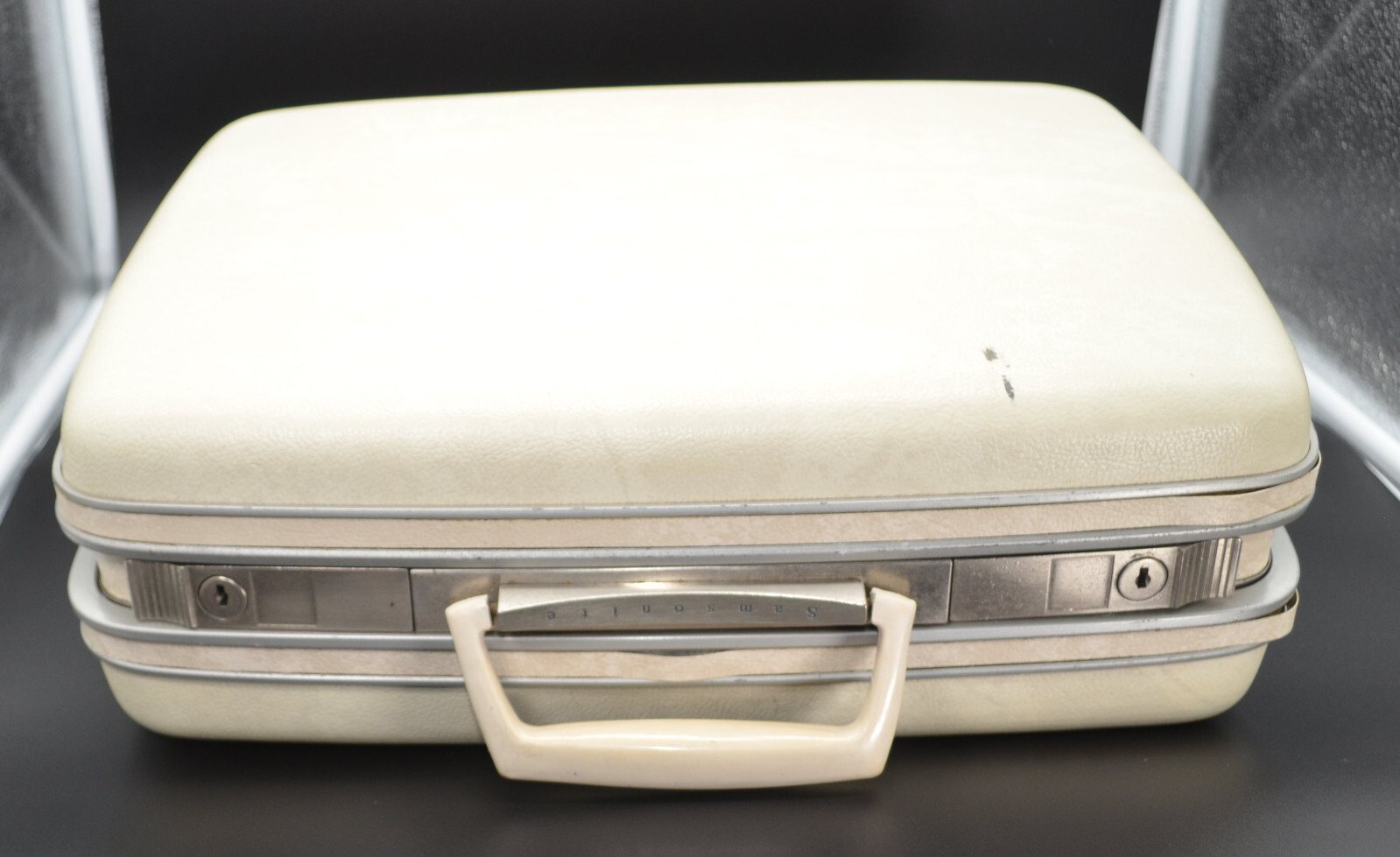 Samsonite Hard Shell 1950 Carry-On Luggage Small Travel Bag White w ...