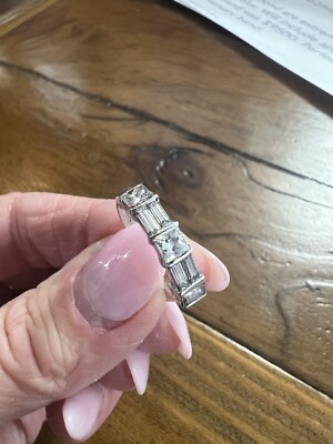 Exquisite Kwait Platinum ring. 1.2 carat Diamond Ring. Baguette ...