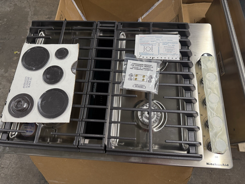 KitchenAid 30 Inch Gas Cooktop with Downdraft Ventilation - KCGD500GSS ...