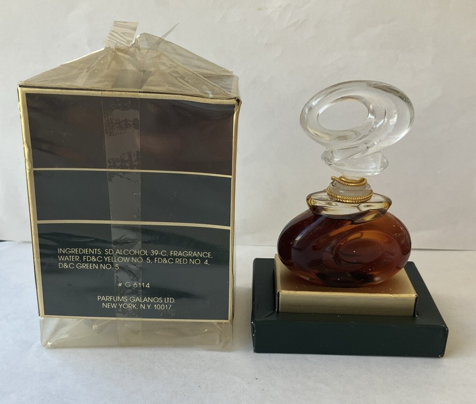 Vintage 1/4 Oz 7.4ML Galanos Parfum Perfume Glass Stopper Bottle 100% ...