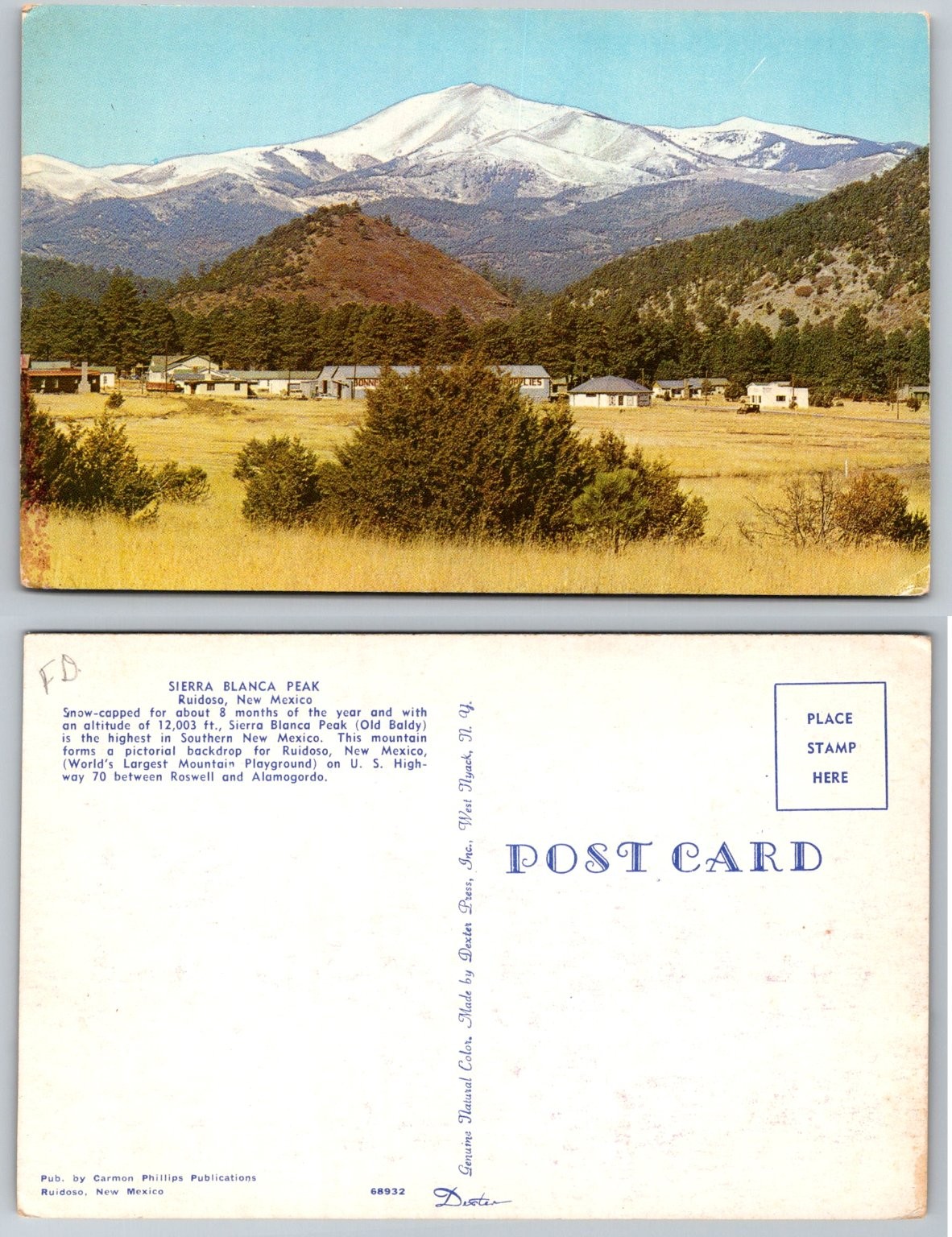 Vintage Sierra Blanca Peak Ruidoso New Mexico Dexter Press Postcard | eBay