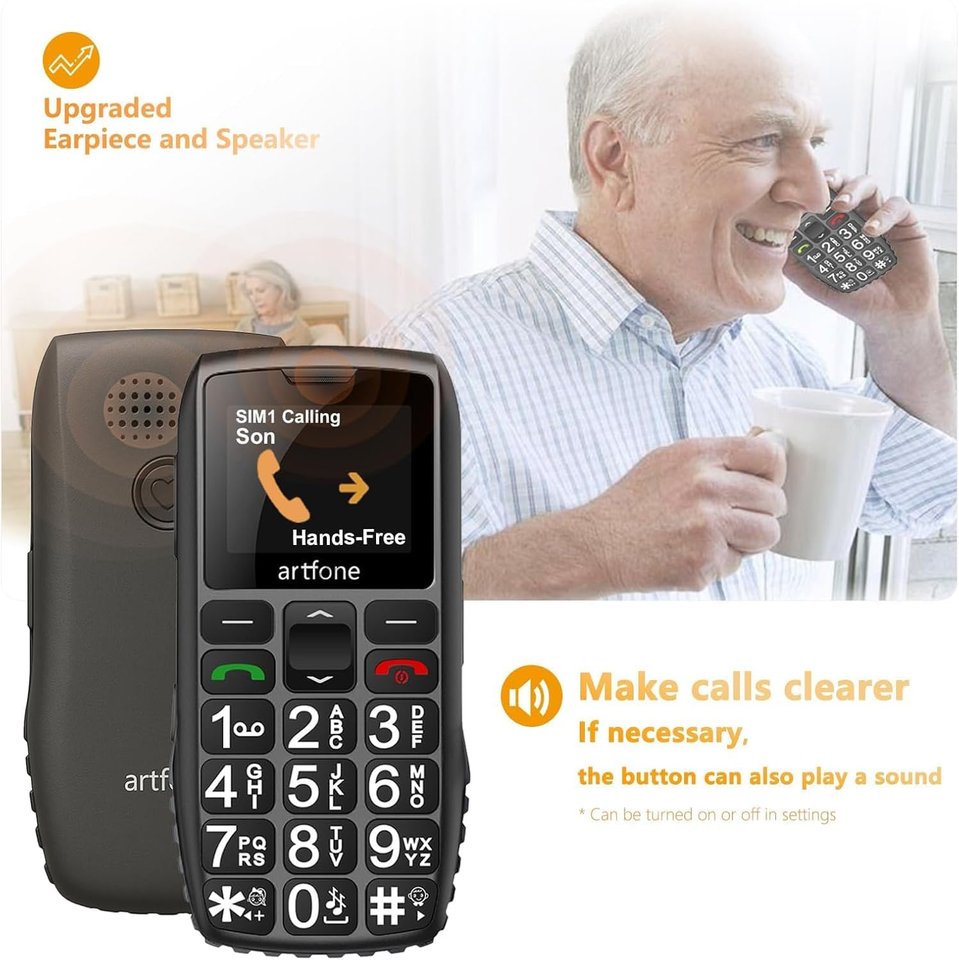 C1+4G Pro Black - Big Buttons Cell Phone for Seniors丨Basic Phone with ...