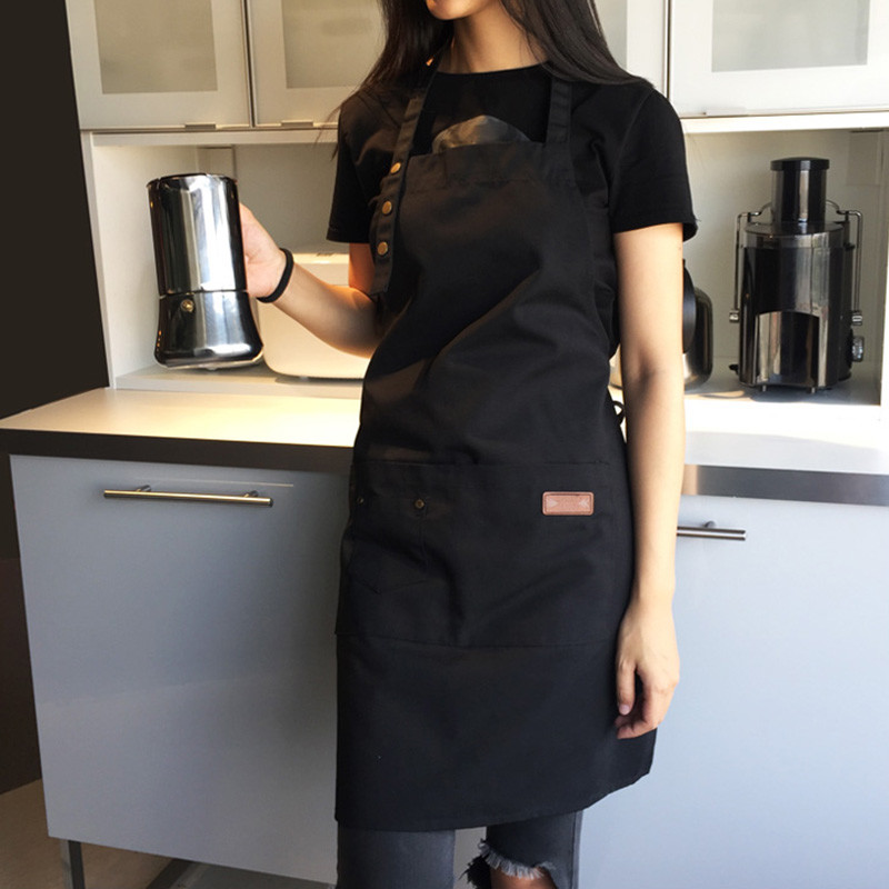 Unisex Canvas Cooking Catering Chef Waiter Kitchen Work Apron with Big ...