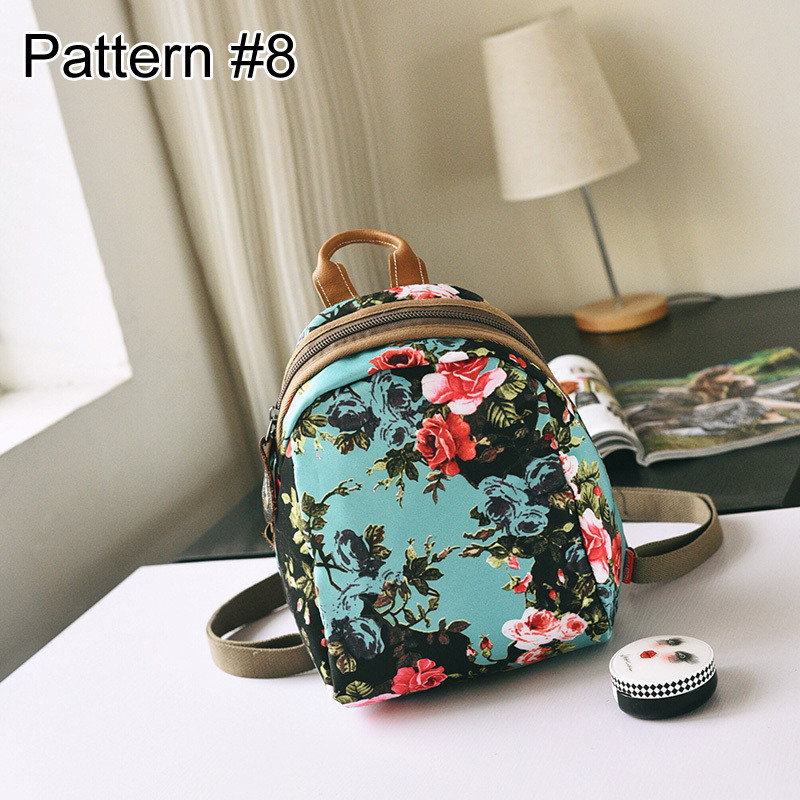 Convertible Floral Nylon Small Backpack Rucksack Sling Bag Chest Pack ...