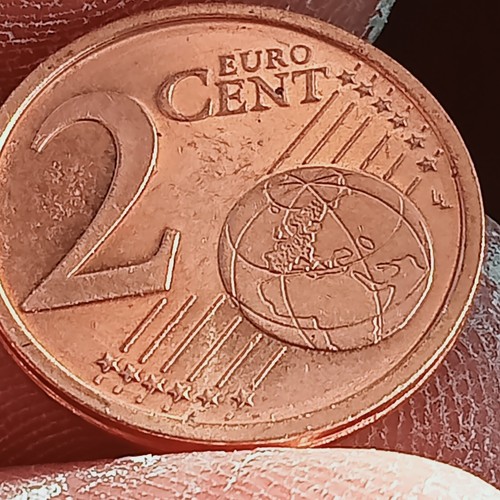 2002 2 CENTS EURO COIN GERMANY, POLISHED PLATER , RARE..FOR COLLECTOR ...