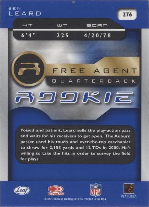 2001 Quantum Leaf Ben Leard #276 for sale | eBay