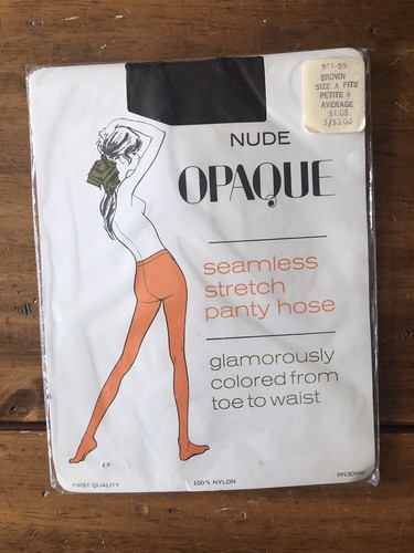 Vintage Nude Opaque Panty Hose Brown Size A Small Pantyhose Nylon