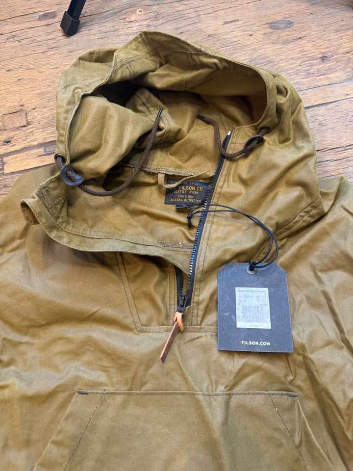 Filson Shelter Cloth Waxed Anorak 20264533 USA Medium Dark Tan Khaki ...