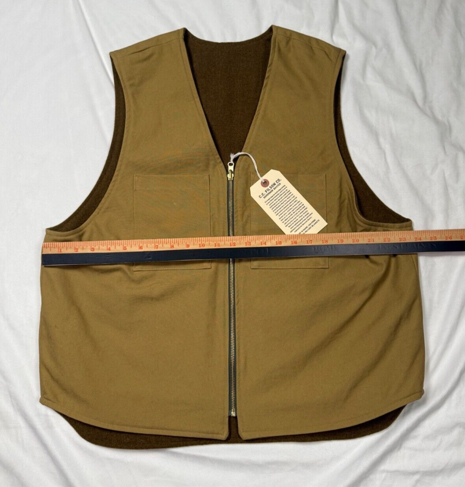 Filson X Governor Baxter Reversible Vest Dark Tan L NWT Limited Edition ...