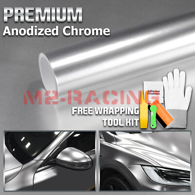 Anodized Chrome Silver Car Vinyl Wrap Sticker Decal Matte Metallic ...