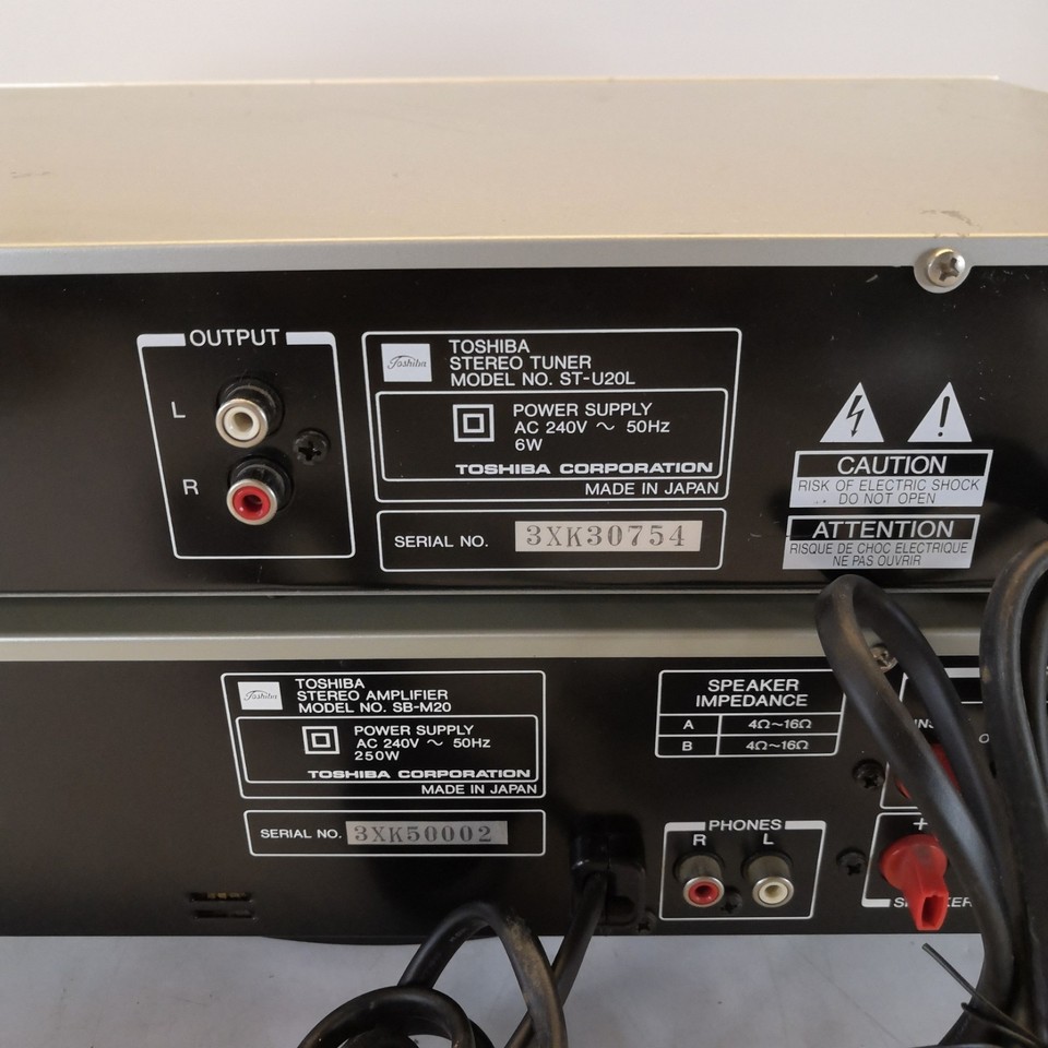 TOSHIBA SB-M20 Stereo Amplifier & ST-U20L Tuner Silver Vintage | eBay UK