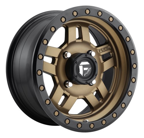 15x7 Fuel D583 Anza 4+3 UTV 4x156 13 Bronze Black Ring Wheels Rims Set ...