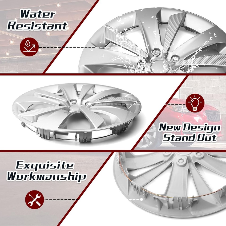 16"in Silver Hub Cap Wheel Cover Hubcap 28811FL010 Fit 2017-2023 Subaru ...