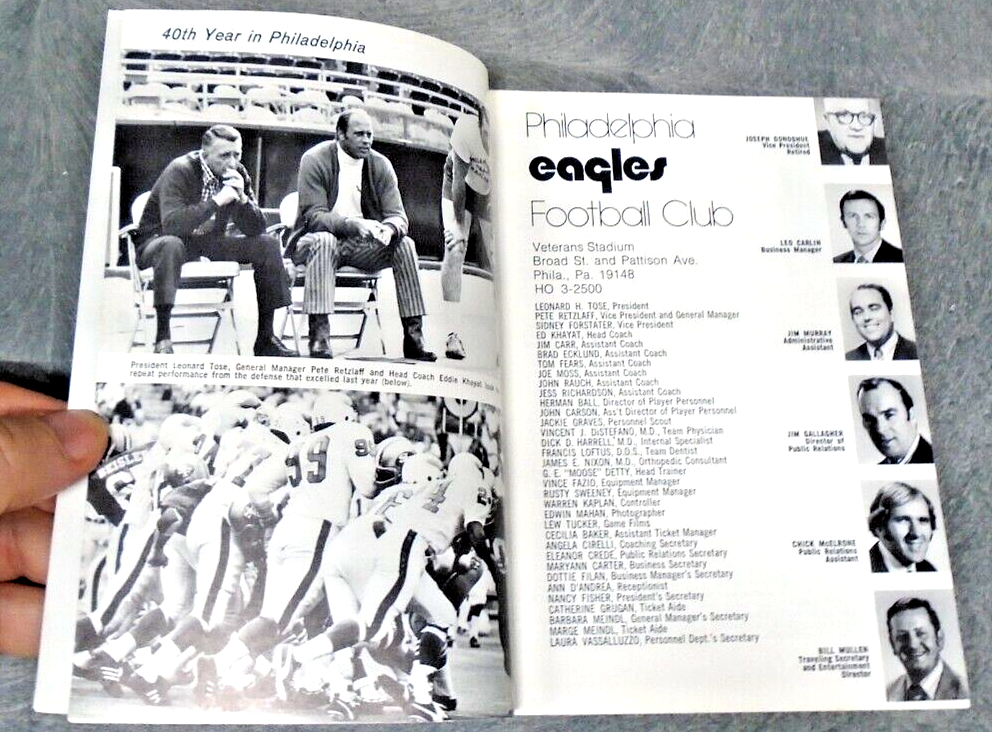 1972 NFL FOOTBALL MEDIA GUIDE PHILADELPHIA EAGLES VERY RARE IN NICE ...