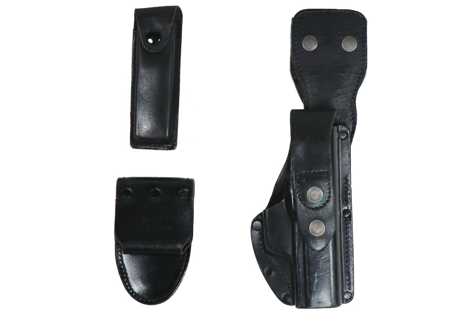 German Police Black H&K P7 Dropdown Leather Holster with Mag Pouch ...