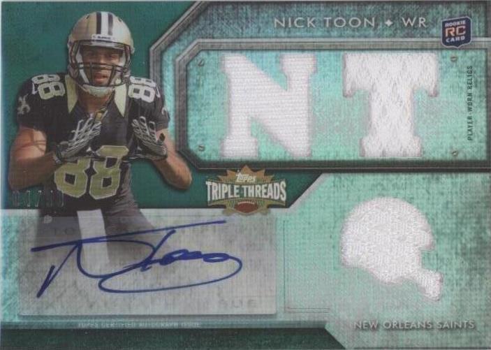 2012 Topps Triple Threads - Nick Toon #119 Emerald NT Helmet /50 (AU ...