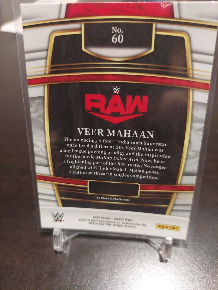 2022 Panini Select WWE Concourse Level Veer Mahaan Rookie Card #60 Raw ...