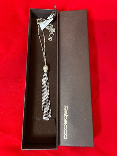 NEW REBECCA WHITE GOLD TONE NECKLACE ITALY JEWELRY BHCKBB01 AUTHENTIC ...