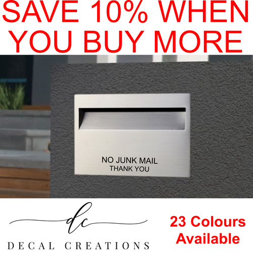 23 Colours No Junk Mail Thank You Letterbox Mailbox Sign Vinyl Decal ...
