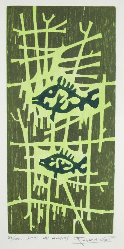 Richard Gall C1970 "In the Seaweed" Ex 86/100 Lithograph Fish Seaweed ...