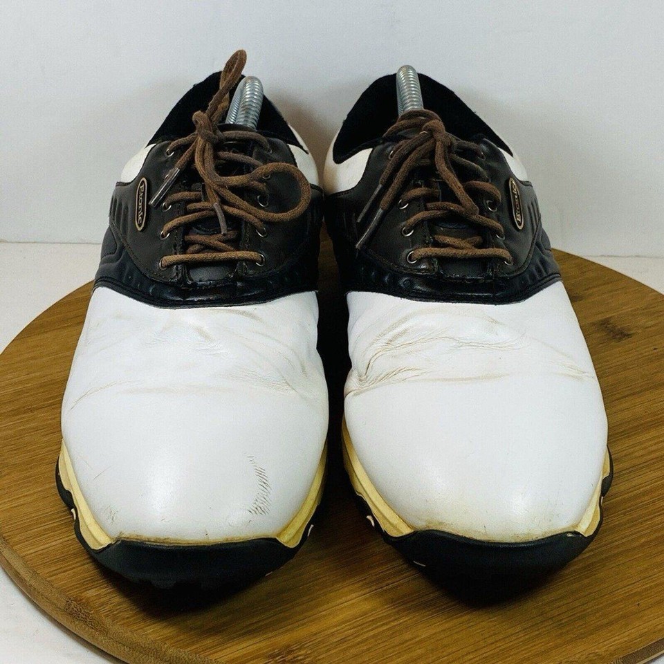 Etonic Men’s Golf shoes leather 10.5 white brown lace up | eBay
