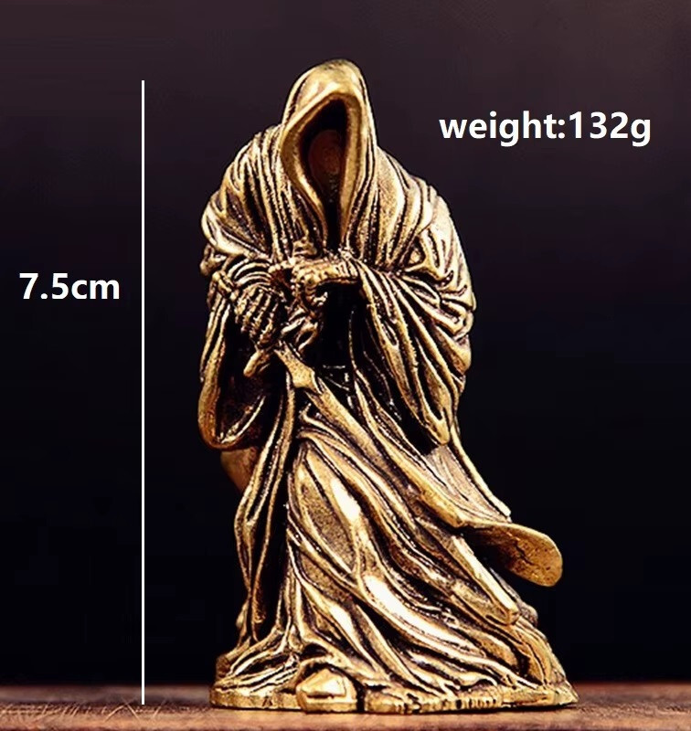 Brass Death Grim Reaper Figurine Small Animal Statue Office Home ...