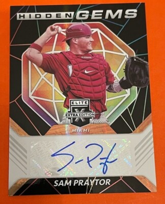 2021 Elite Extra Edition Hidden Gems Autographs Black #41 Sam Praytor ...