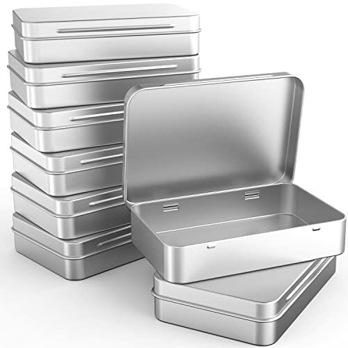 4 Pack Tin Box Containers 3.7 X 2.4 X 0.8 Inch Metal Tins Storage Box ...